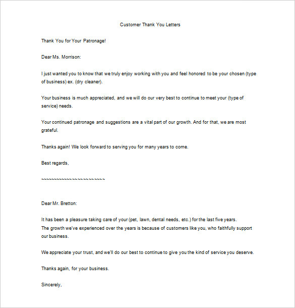 12+ Thank You Letters for Your Service - PDF, DOC