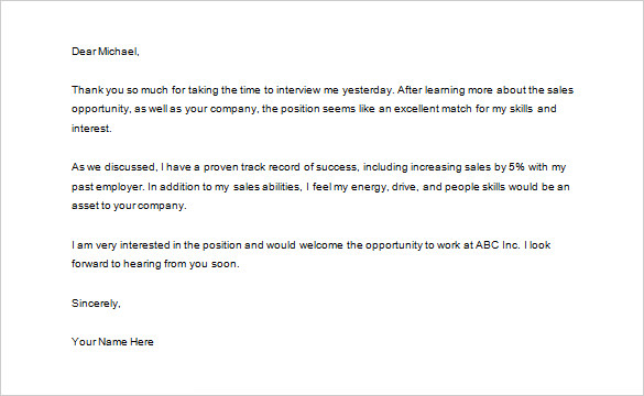 10+ Thank You Letter to Recruiter - PDF, DOC