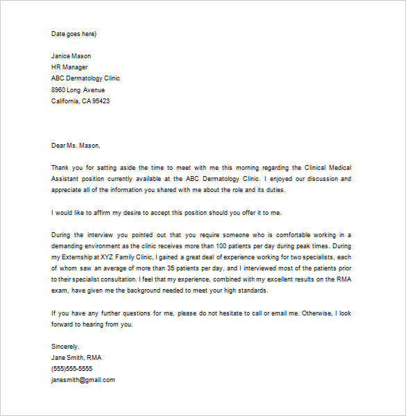 15 Medical Thank You Letter Templates DOC PDF