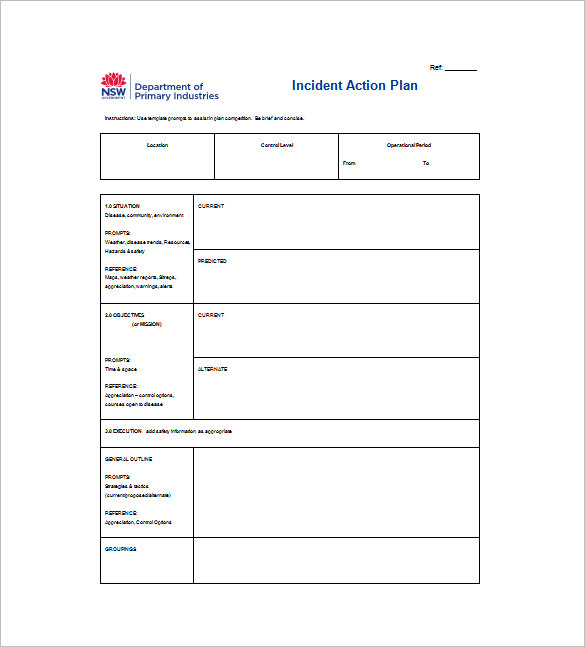 6 Incident Action Plan Templates DOC PDF