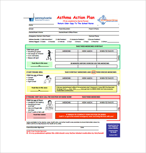Asthma Action Plan Template 13 Free Sample Example Format Download Asthma Action Plan Template 13 Free Sample Example Format Download