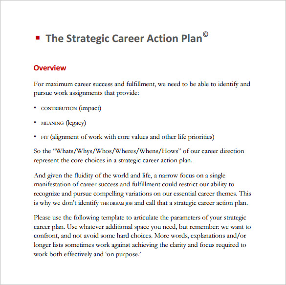Career Action Plan Template - 15+ Free Sample, Example, Format Download