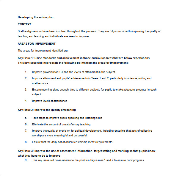 15+ School Action Plan Templates - Word, PDF
