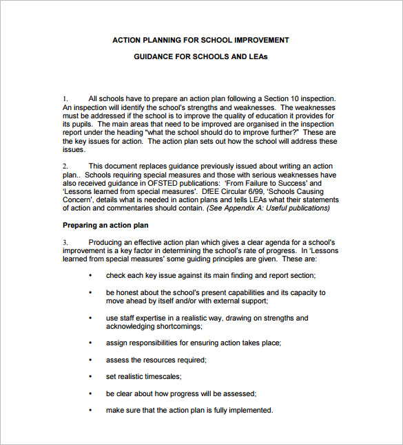 15+ School Action Plan Templates - Word, PDF