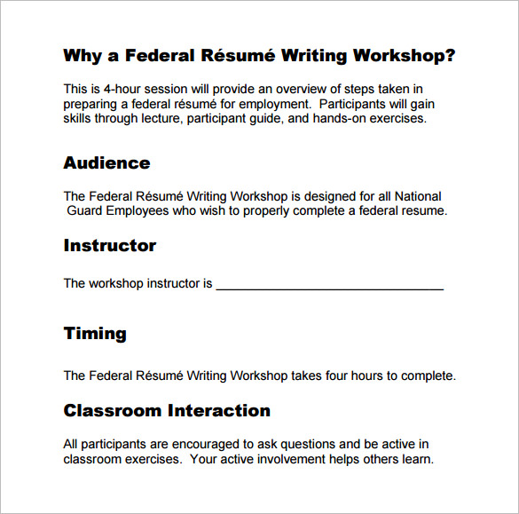 Federal Resume Template -13+ Free Word, Excel, PDF Format Download!