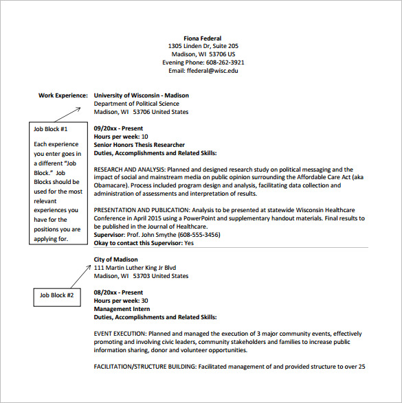 Federal Resume Template -13+ Free Word, Excel, PDF Format Download!