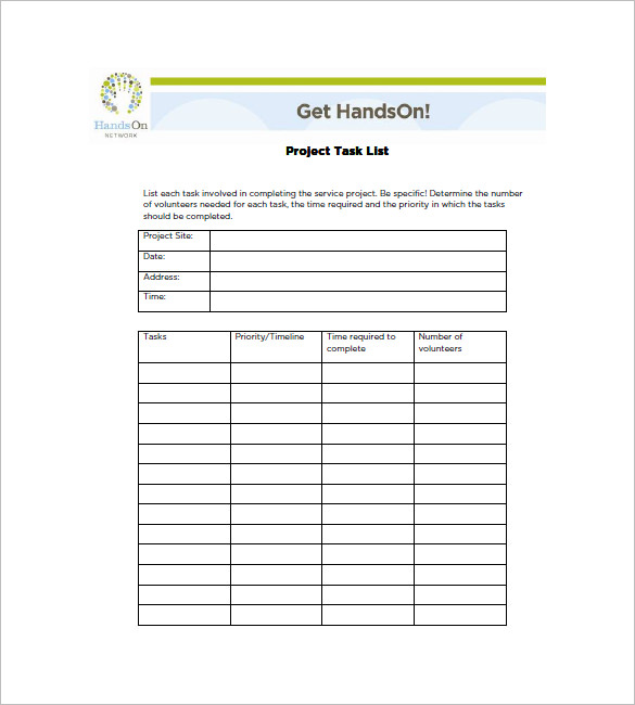 Project Task List Template 10 Free Word Excel PDF Format Download Free Premium Templates