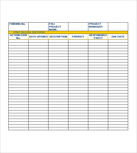 Action List Template 7 Free Word Excel PDF Formats Download