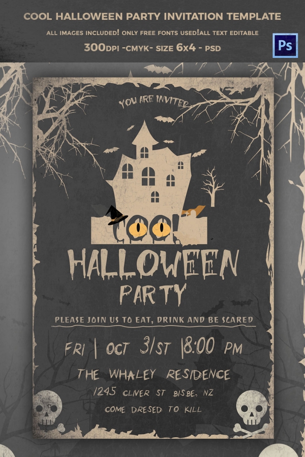 35 Halloween Invitation Free PSD Vector EPS AI Format Download