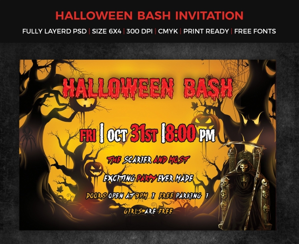 35 Halloween Invitation Free PSD Vector EPS AI Format Download