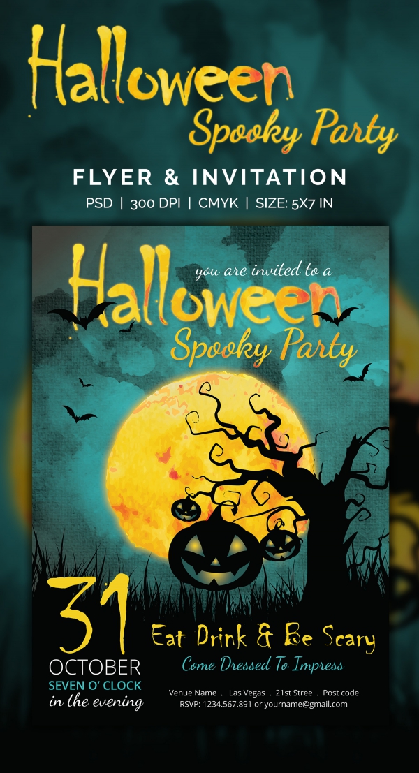 Dinyehe Halloween Party Invitation Templates