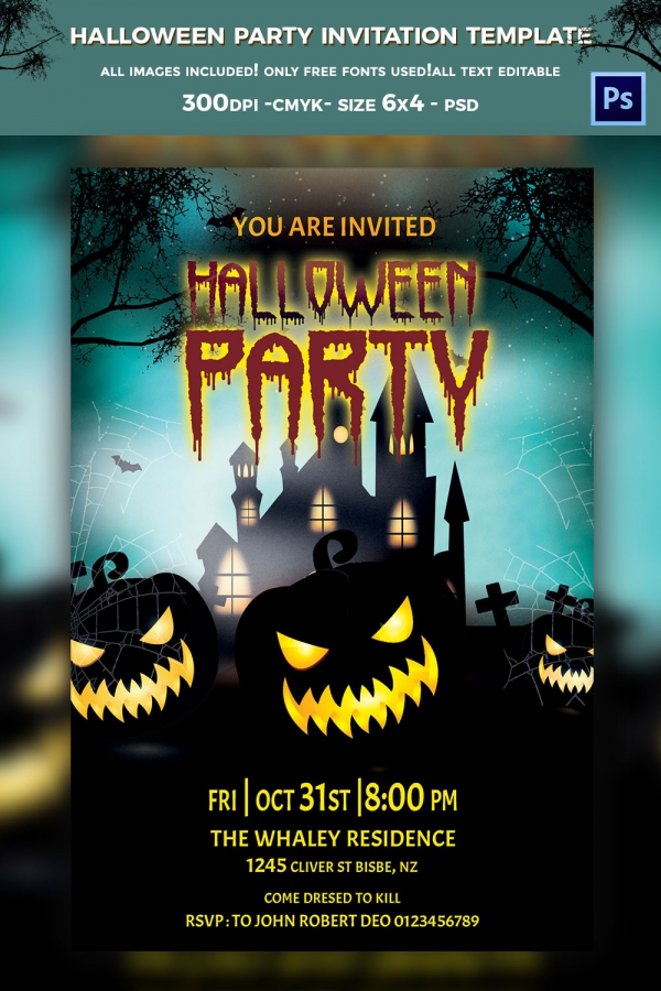 Free Halloween Invitation Templates