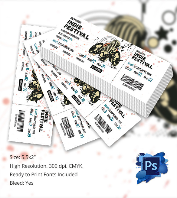Ticket Template – 91+ Free Word, Excel, PDF, PSD, EPS Formats Download ...