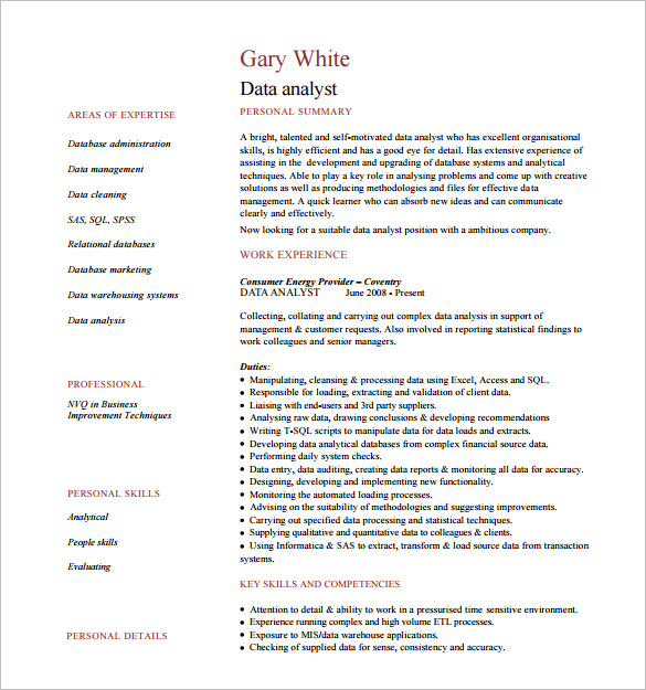 Data Analyst Resume Template - 21+ Free Word, Excel, PDF Format Download!