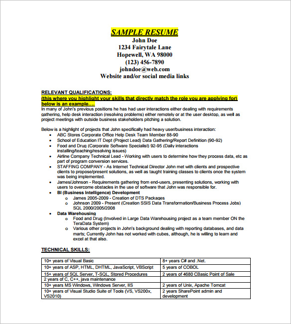 Data Analyst Resume Template - 21+ Free Word, Excel, PDF Format Download!