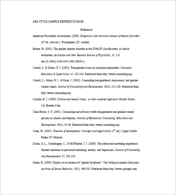 Reference List Template Apa Card Template