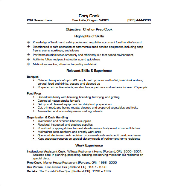 Chef Resume Template - 14+ Free Word, Excel, PDF, PSD Format Download!