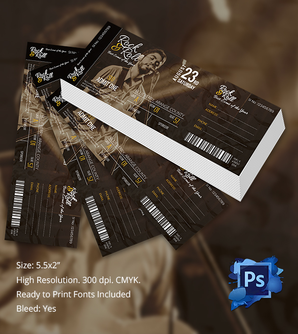 Ticket Template – 91+ Free Word, Excel, PDF, PSD, EPS Formats Download ...