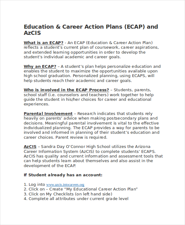 Career Action Plan Template - 15+ Free Sample, Example, Format Download