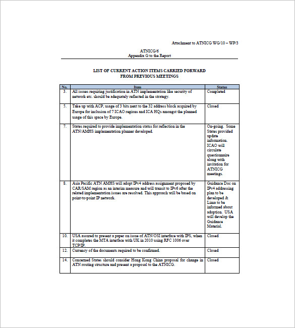 Action List Template 10 Free Sample Example Format Download 