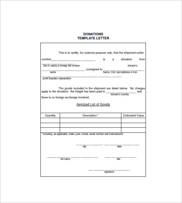Donation List Template – 8+ Free Sample, Example, Format Download ...