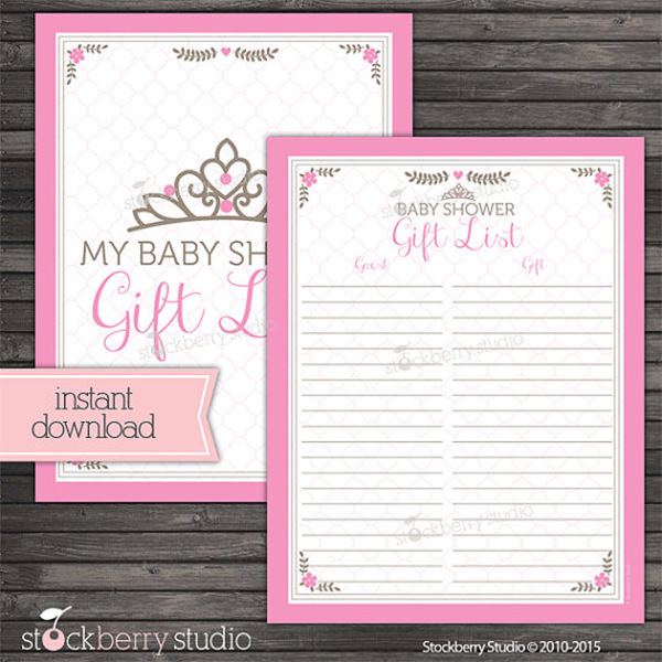 Baby Shower Guest List Template 8 Free Sample Example Format 
