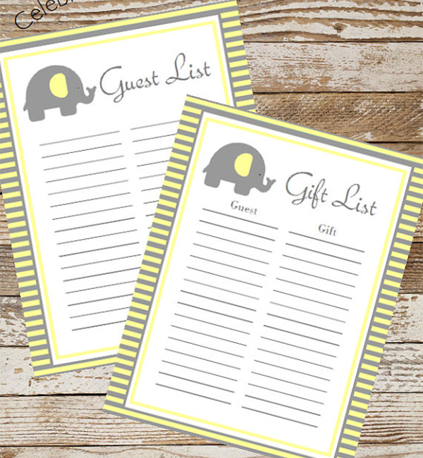 Baby Shower Guest List Template 8 Free Sample Example Format 