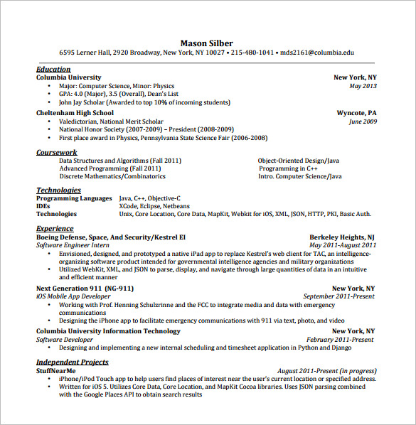 14+ Android Developer Resume Templates - Free Word, Excel, PDF Format ...