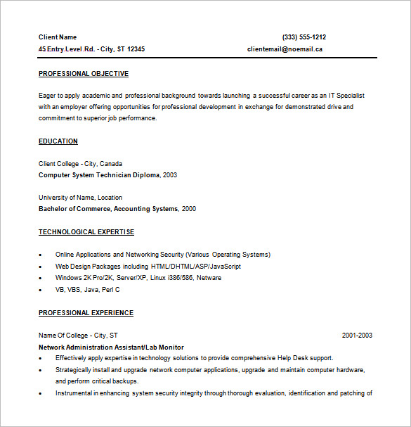 Network Engineer Resume Template - 8+ Free Word, Excel, PDF, PSD Format ...