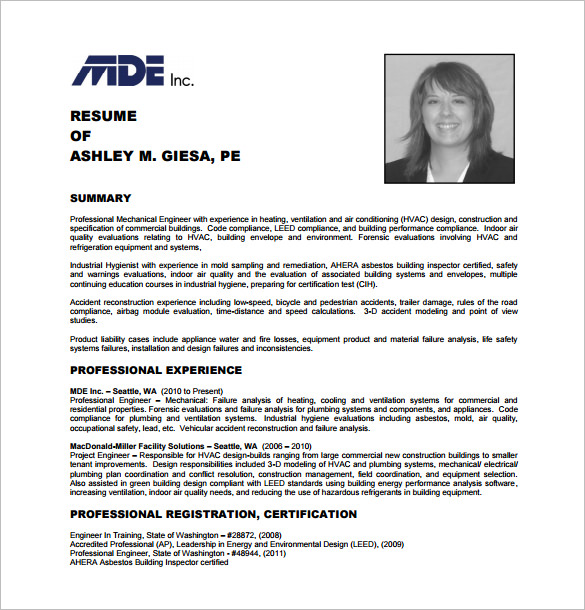 HVAC Resume Template - 13+ Word, Excel, PDF Format Download!