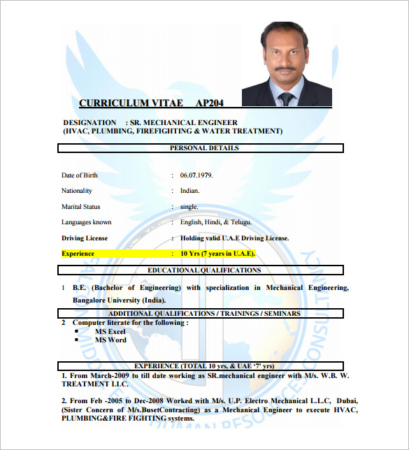 HVAC Resume Template - 13+ Word, Excel, PDF Format Download!