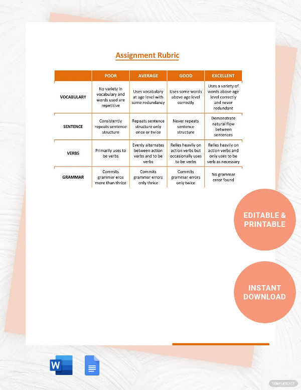 Rubric Template - 46+ Free Word, Excel, PDF Format