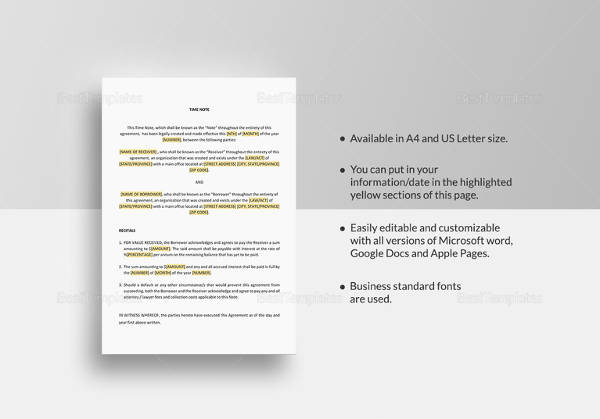 Note Templates - 17+ Free Word, Excel, PDF Format Download!