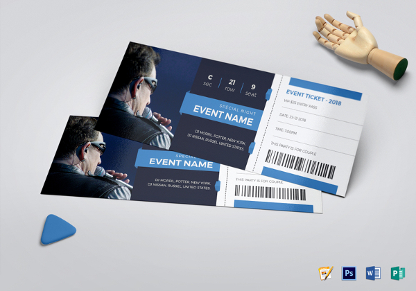 113+ Ticket Templates - Word, Excel, PDF, PSD, EPS