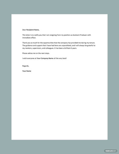 Employee Resignation Letter Template 13 Word Excel PDF Format 