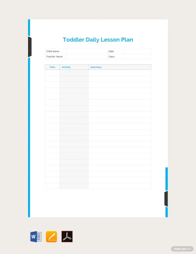 Toddler Lesson Plan Template - 19+ Free PDF, Word Format Download!