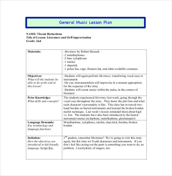 Lesson Plan Template 11 Word Excel PDF Samples Examples Formats Lesson Plan Template 11 Word Excel PDF Samples Examples Formats