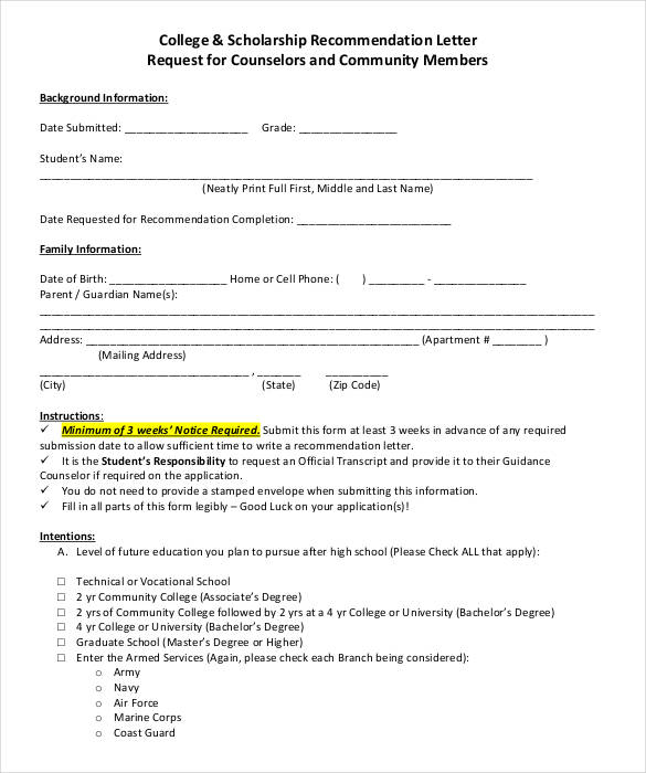 30 Letters Of Recommendation For Scholarship PDF DOC