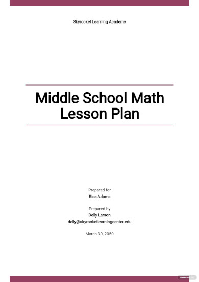 Middle School Lesson Plan Template - 11+ Word, Excel, PDF Format Download!