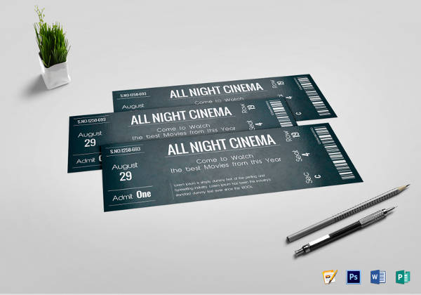 113+ Ticket Templates - Word, Excel, PDF, PSD, EPS