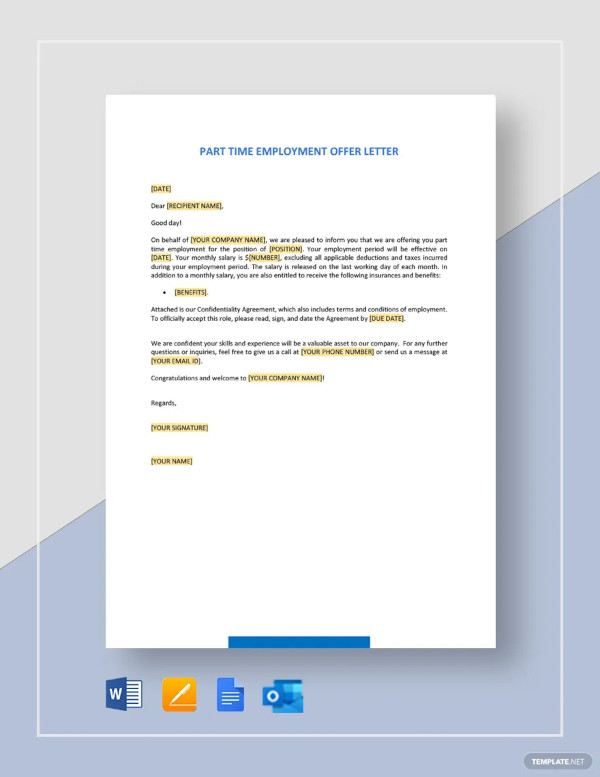 Free 94+ Offer Letter Templates - PDF, DOC
