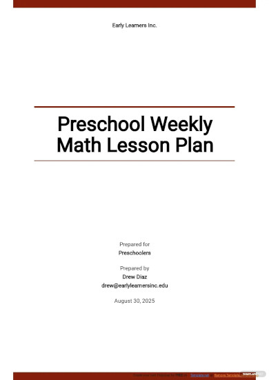 Preschool Lesson Plan Template - 16+ PDF, Word Format Download!