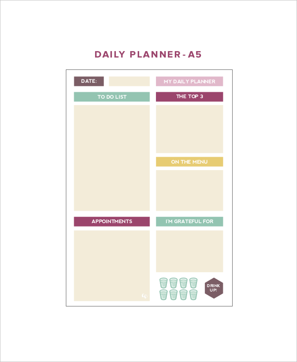 Cute Daily Planner Template 23 Free Word Documents Download