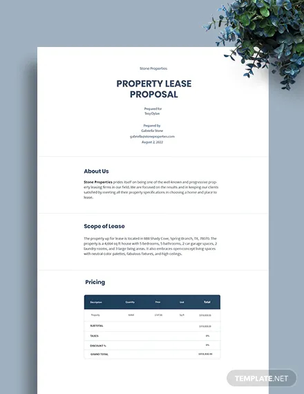 21+ Lease Proposal Templates - Sample, Example, Format