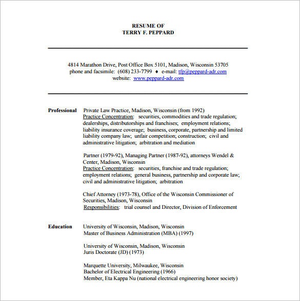 18+ Lawyer Resume Templates - DOC, Excel, PDF