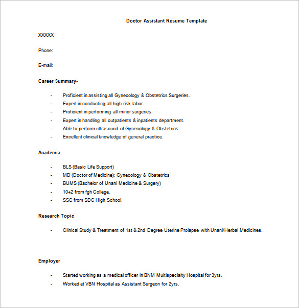 19+ Doctor Resume Templates - PDF, DOC