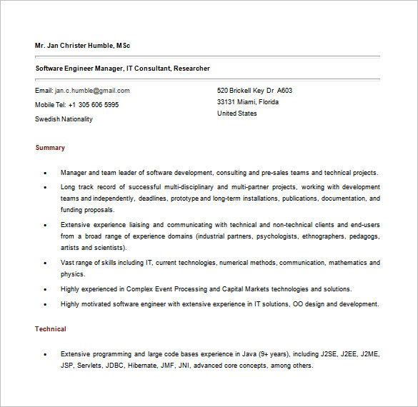 12+ Java Developer Resume Templates - DOC, PDF