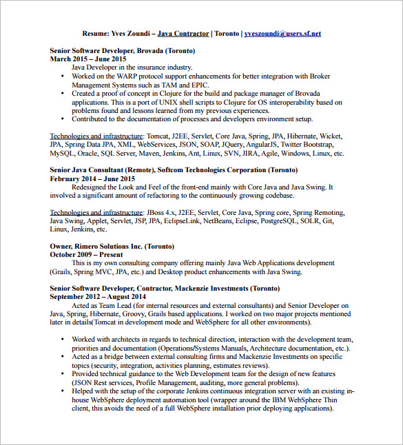 12+ Java Developer Resume Templates - DOC, PDF