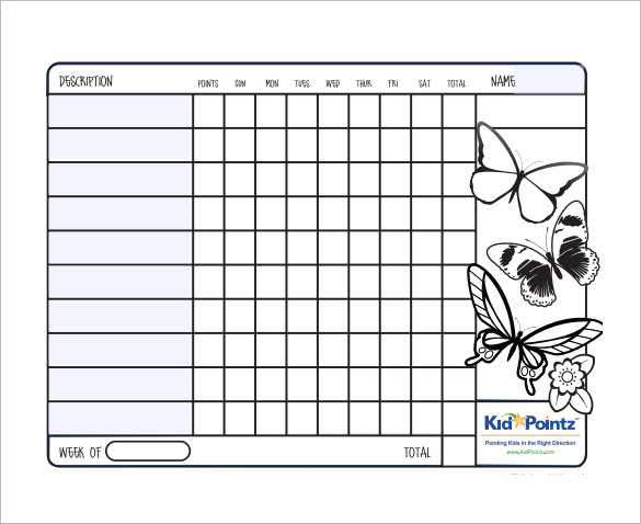 6 Behavior Chart Templates PDF DOC