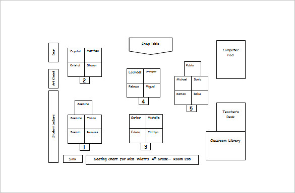 Classroom Seating Chart Template 10 Examples In PDF Word Excel 